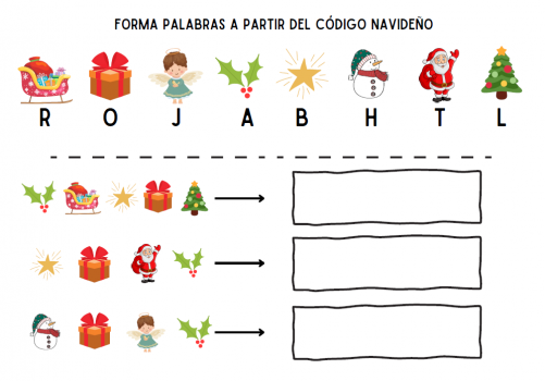 Formamos palabras con códigos navideños - Orientacion Andujar