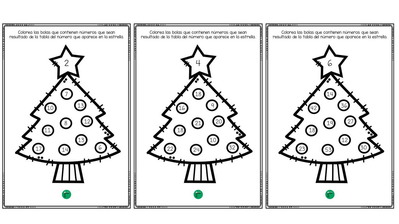 Repaso de tablas de multiplicar, especial Navidad - Orientacion Andujar