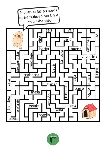 LABERINTOS divertidos de ortografía y clasificación de palabras ...