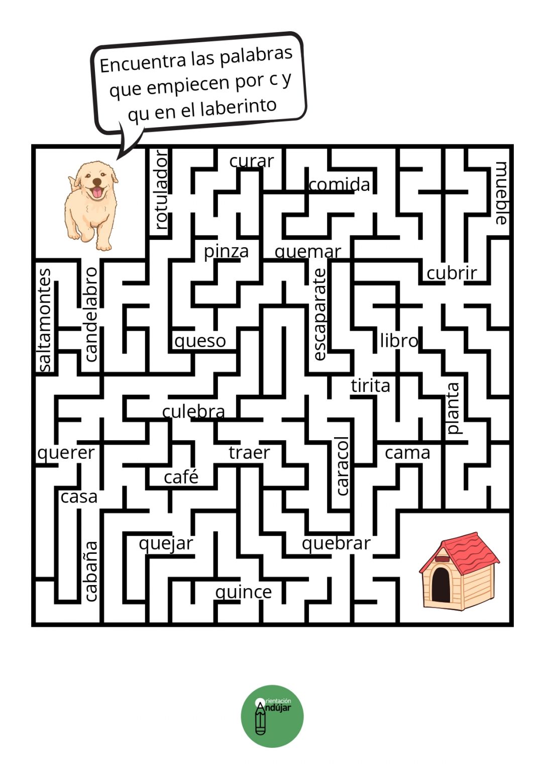LABERINTOS divertidos de ortografía y clasificación de palabras ...