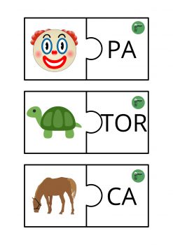 Conciencia silábica Puzzle silábico con imágenes - Orientacion Andujar