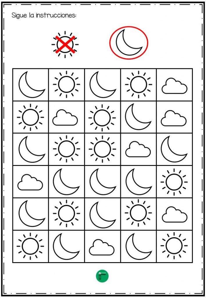 Ejercicio de atención selectiva y control inhibitorio - Orientacion Andujar