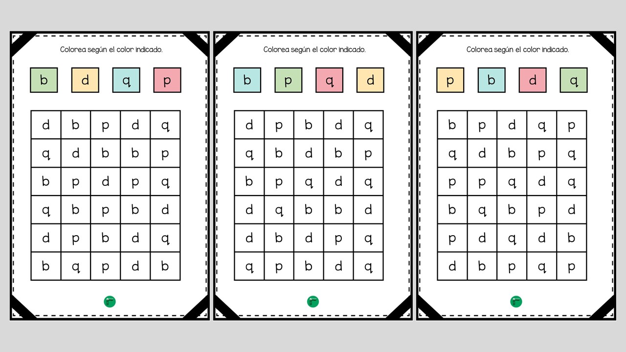 Ejercicio de dislexia: Discriminación b/d/p/q - Orientacion Andujar