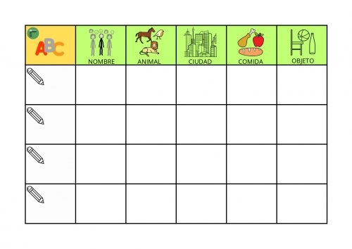 Tradicional juego ¿Jugamos al nombre, apellido, animal ...