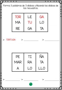 Conciencia silábica Formamos 3 palabras de 3 sílabas - Orientacion Andujar