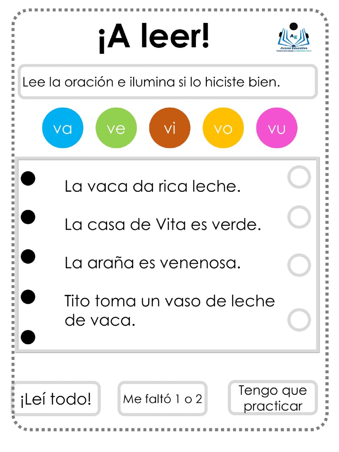 Bonitas tarjetas para evaluar lectura - Orientacion Andujar