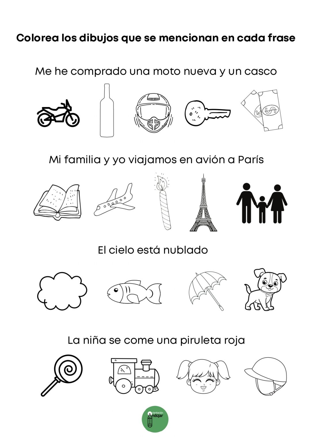 Divertidas comprensiones lectoras de oraciones coloreando - Orientacion ...