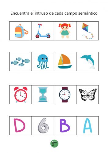Encuentra el intruso CAMPOS SEMÁNTICOS - Orientacion Andujar