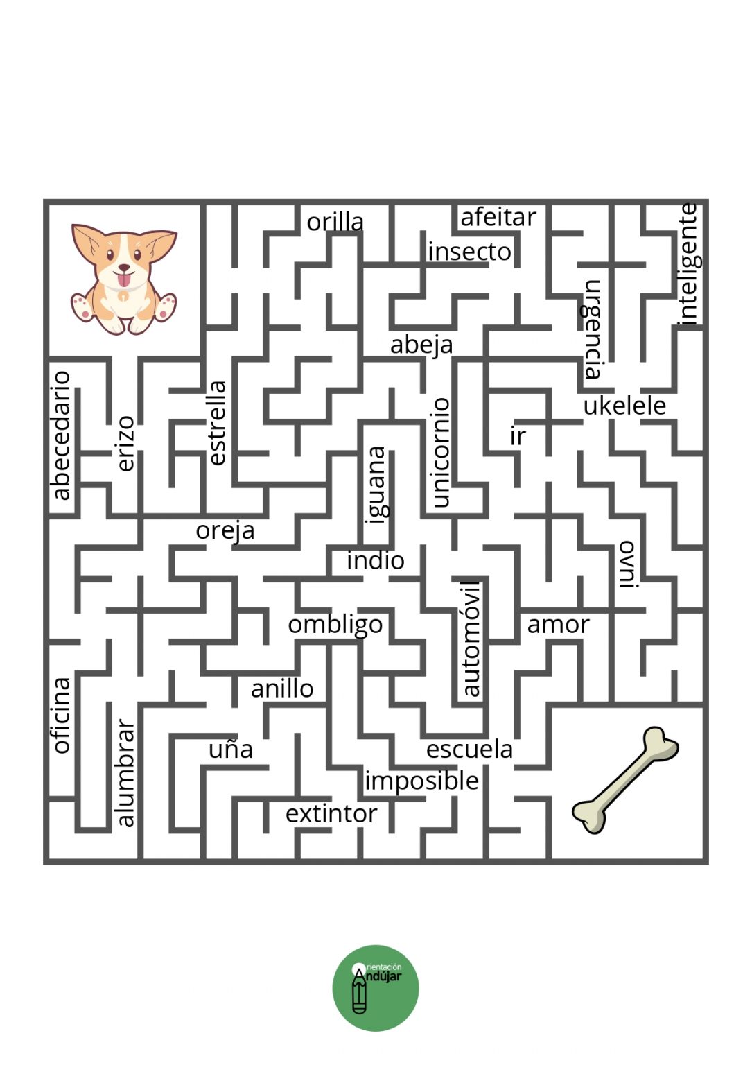 LABERINTOS DE VOCALES aprendemos vocabulario - Orientacion Andujar