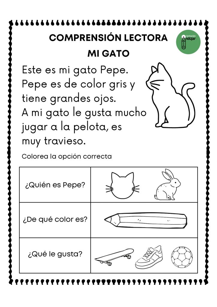 Sencillas comprensiones lectora de ANIMALES - Orientacion Andujar