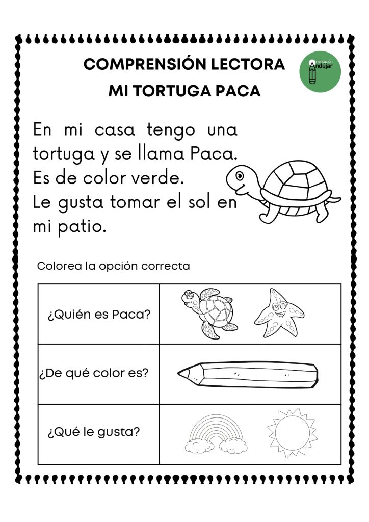 Sencillas comprensiones lectora de ANIMALES - Orientacion Andujar