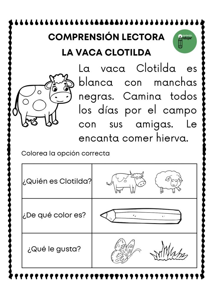 Lecturas iniciales de animales: Colorea la respuesta - Actividades de ...