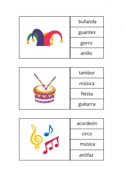 Señala la palabra correcta: VOCABULARIO DE CARNAVAL - Orientacion Andujar