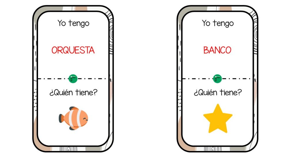 Divertido juego "¿Quién tiene? Yo tengo..." nombres individuales y ...