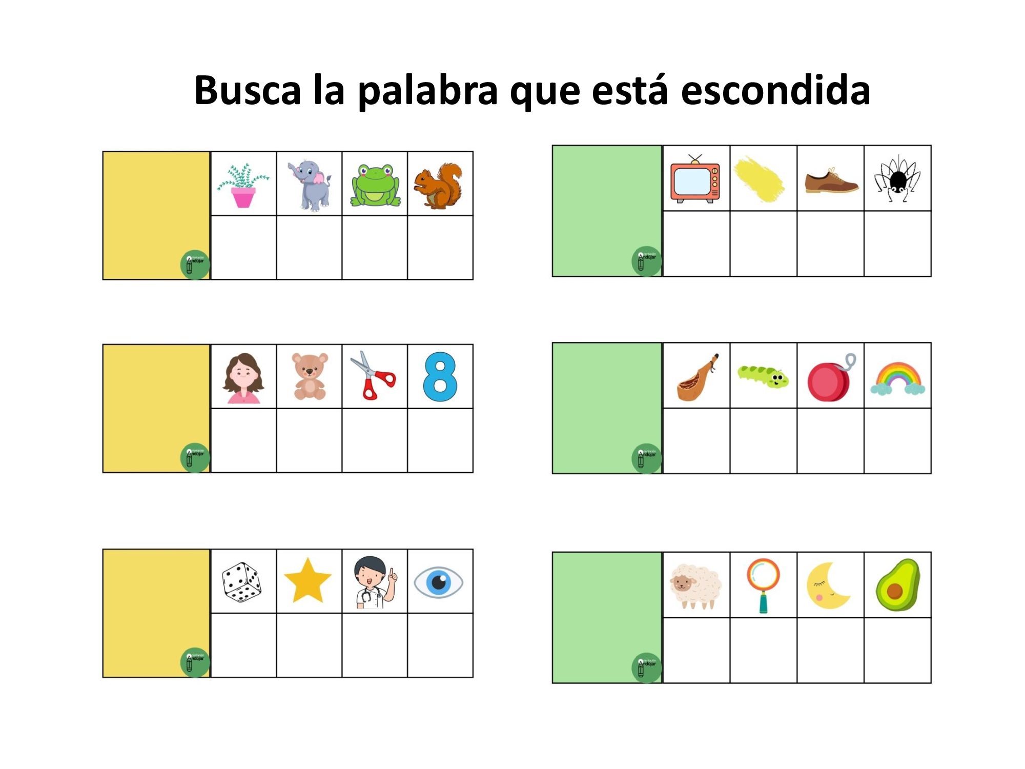 Conciencia fonológica - Busca la palabra que está escondida ...