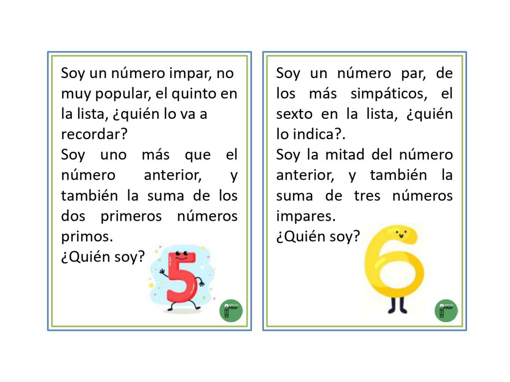 Divertidas adivinanzas de números - Orientacion Andujar