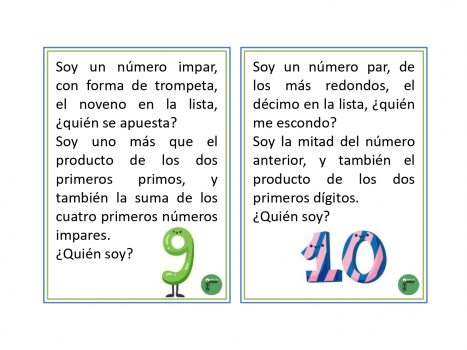 Divertidas adivinanzas de números - Orientacion Andujar