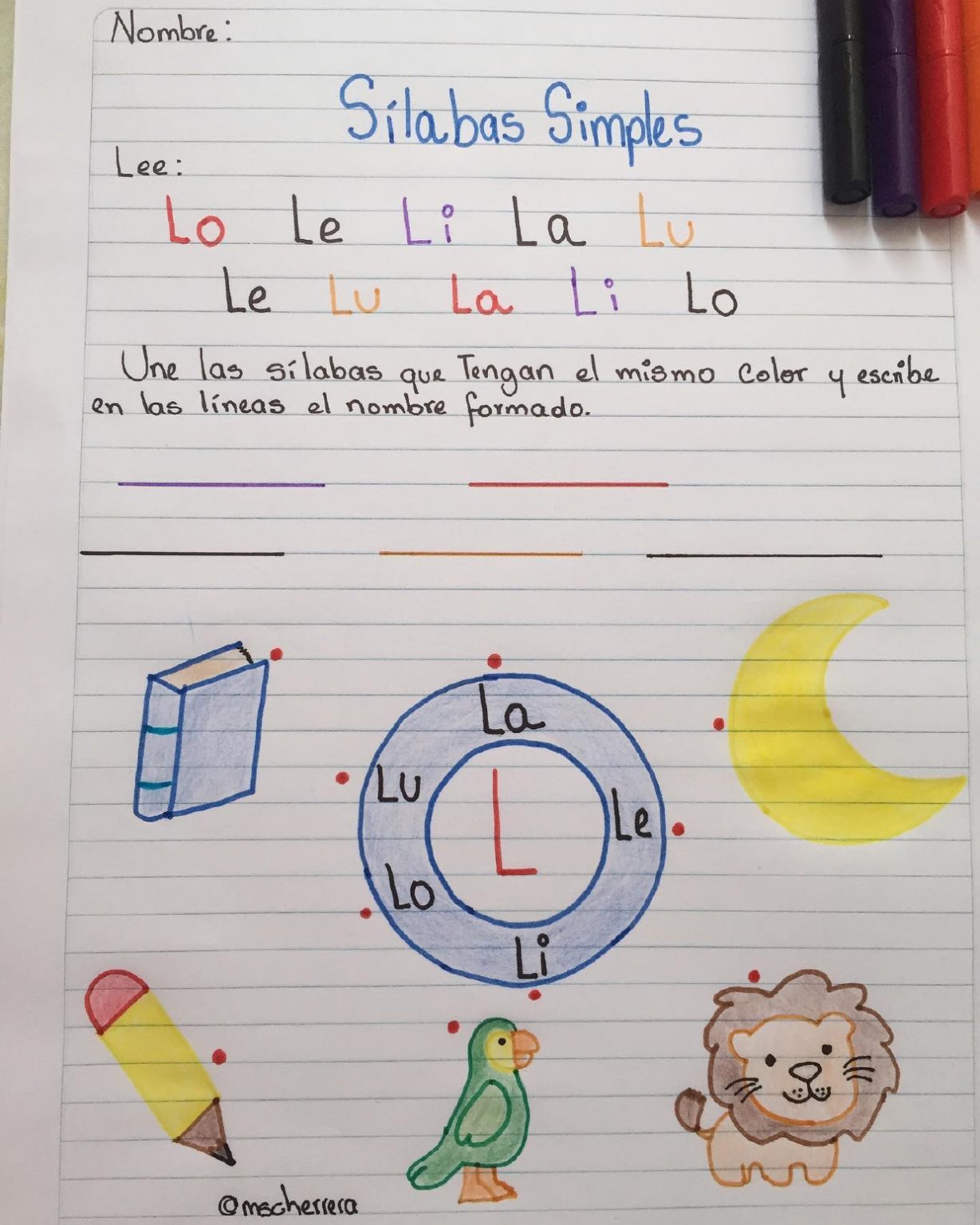Lectoescritura Cuaderno Guía con Sílabas - Orientacion Andujar