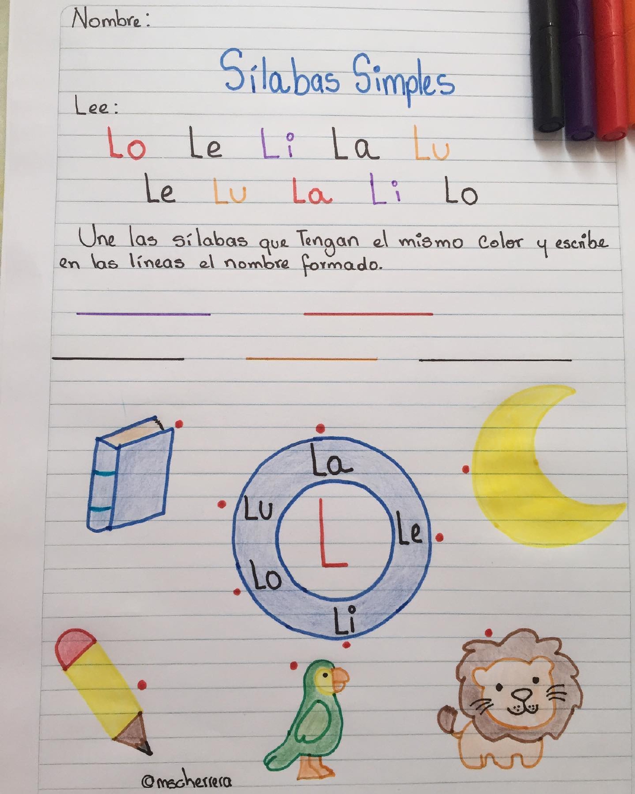 Lectoescritura Cuaderno Guía con Sílabas - Orientacion Andujar