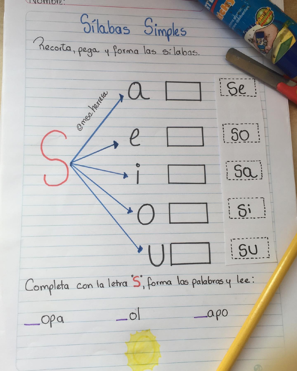 Lectoescritura Cuaderno Guía con Sílabas - Orientacion Andujar