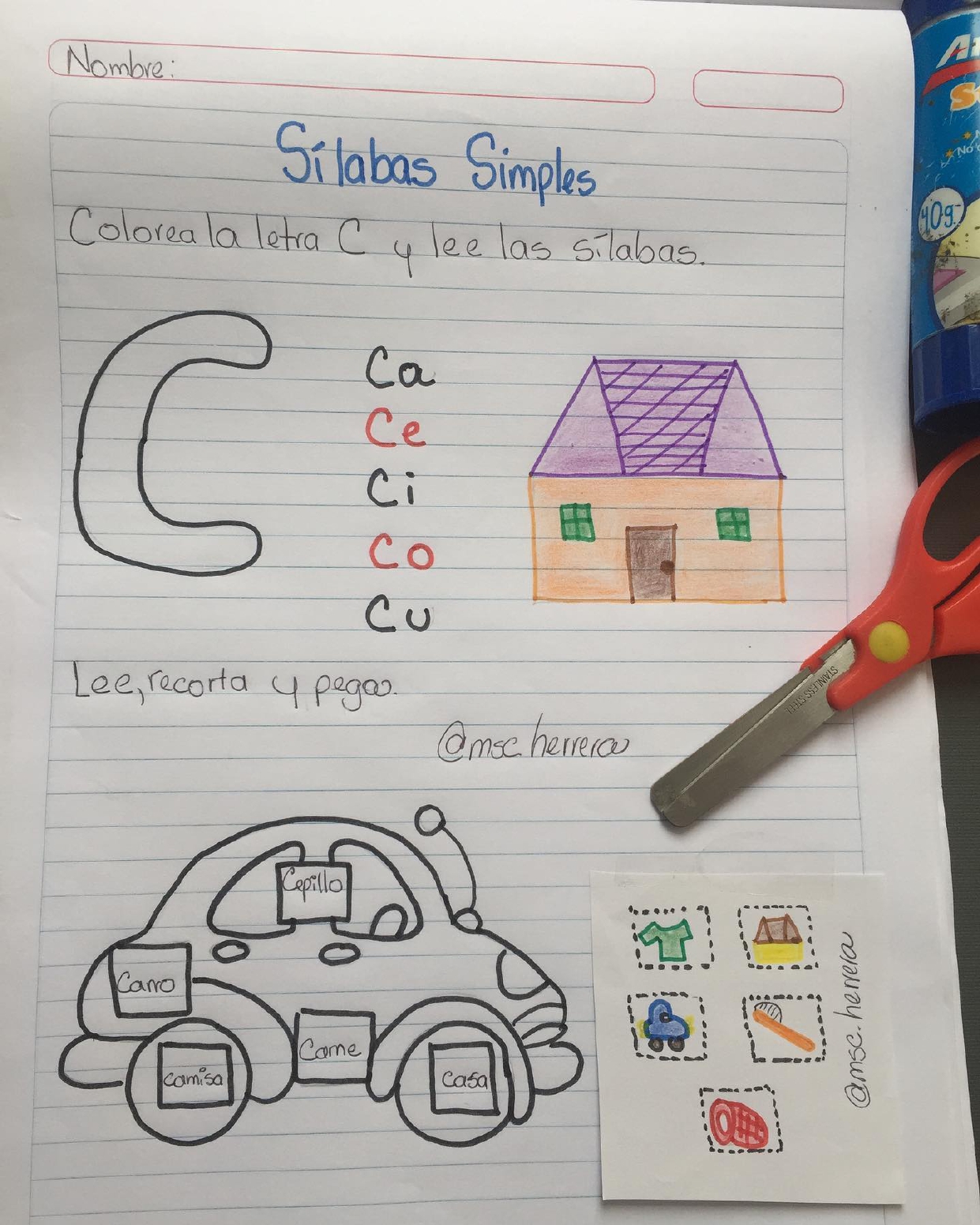 Lectoescritura Cuaderno Guía con Sílabas - Orientacion Andujar