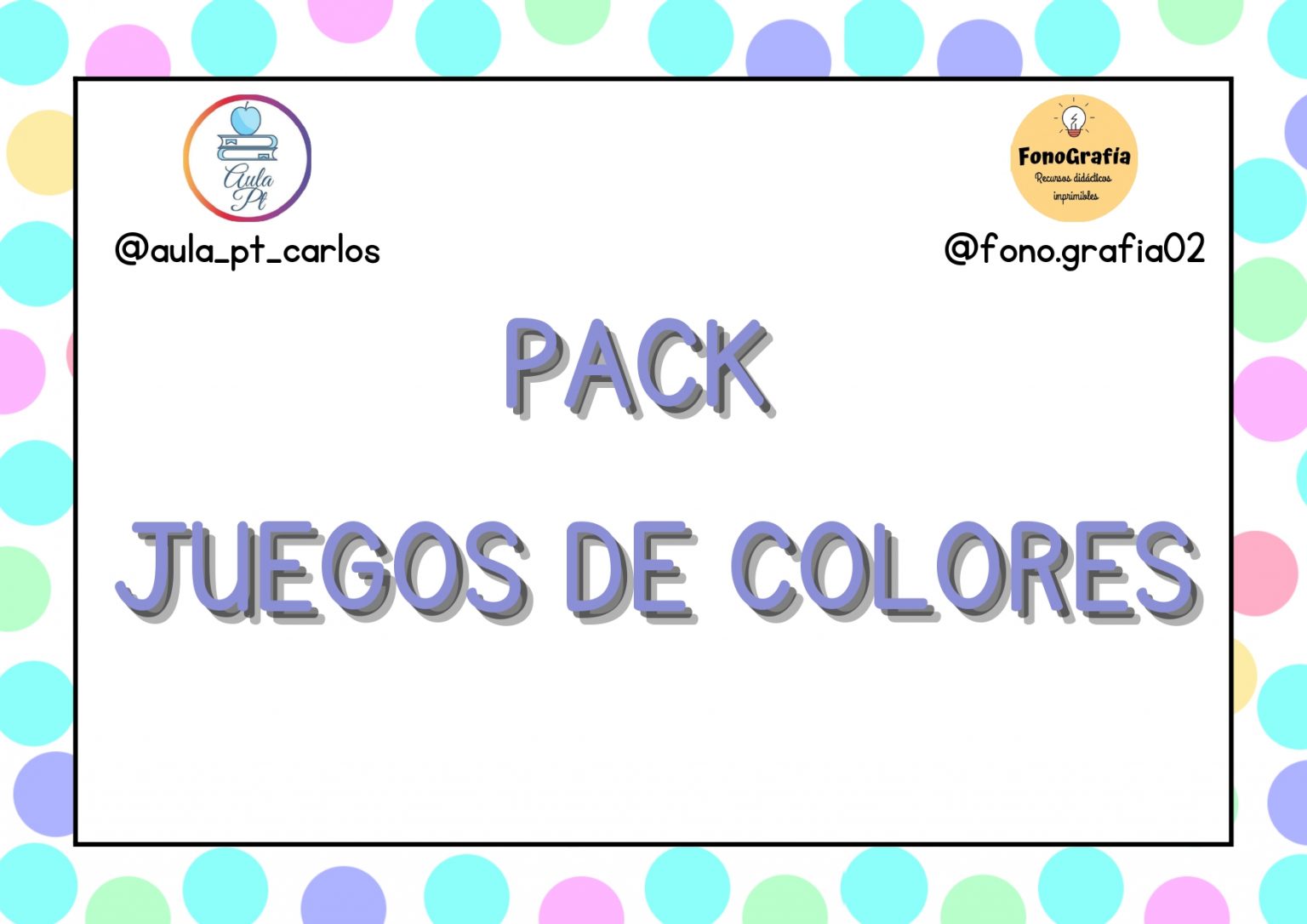 Súper Pack de juegos para trabajar los COLORES - Orientacion Andujar