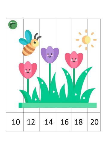 Divertidos puzles de PRIMAVERA con números - Orientacion Andujar