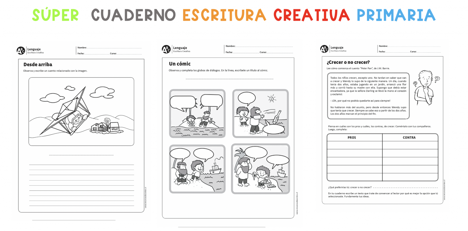Recopilatorio de 75 fichas de escritura creativa para primaria pos ...