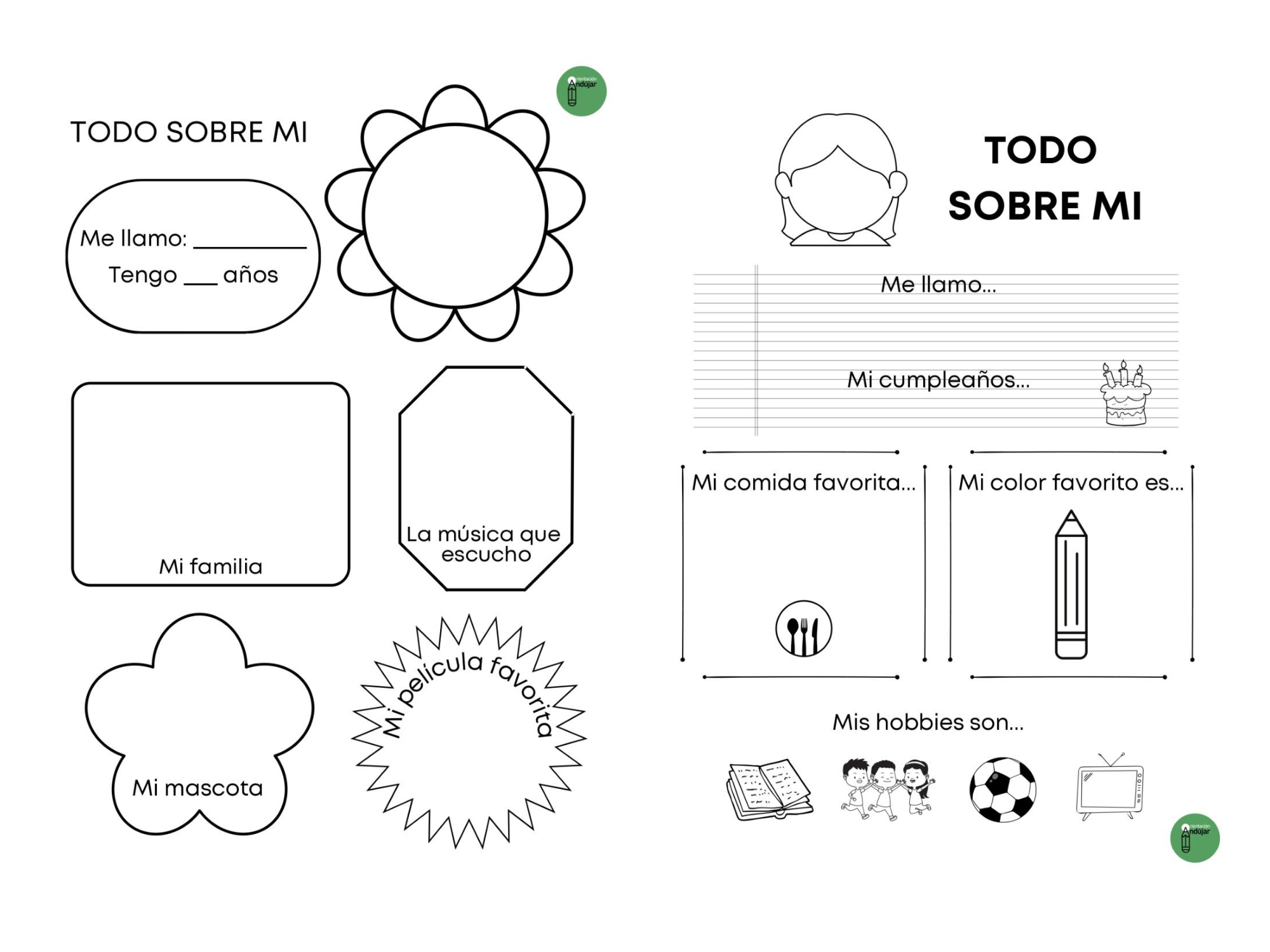 Hoja De Trabajo Para Leer Todo Sobre Mí Ficha De Actividad: Todo
