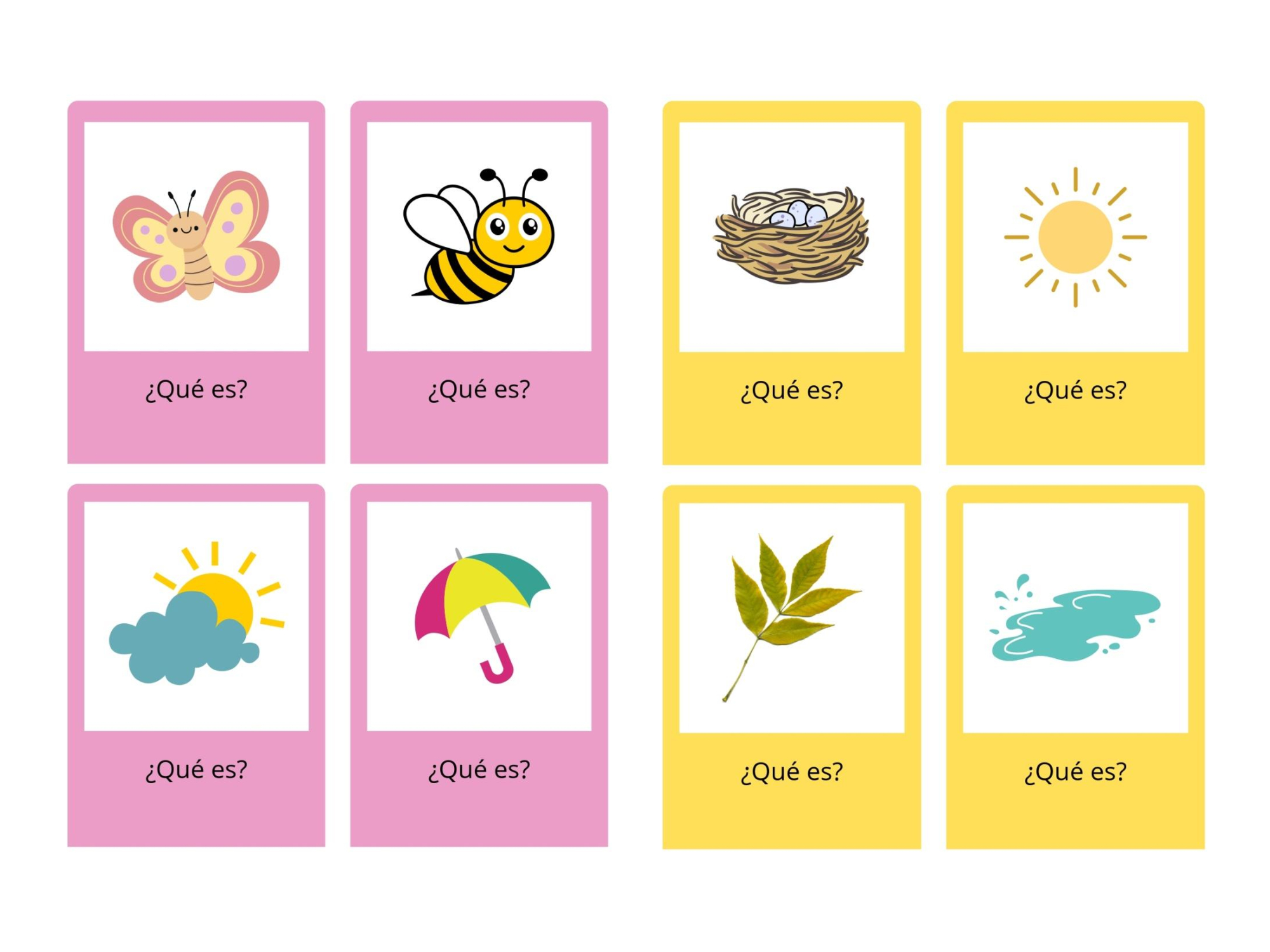 Tarjetas de estimulación lingüística con vocabulario de la primavera ...