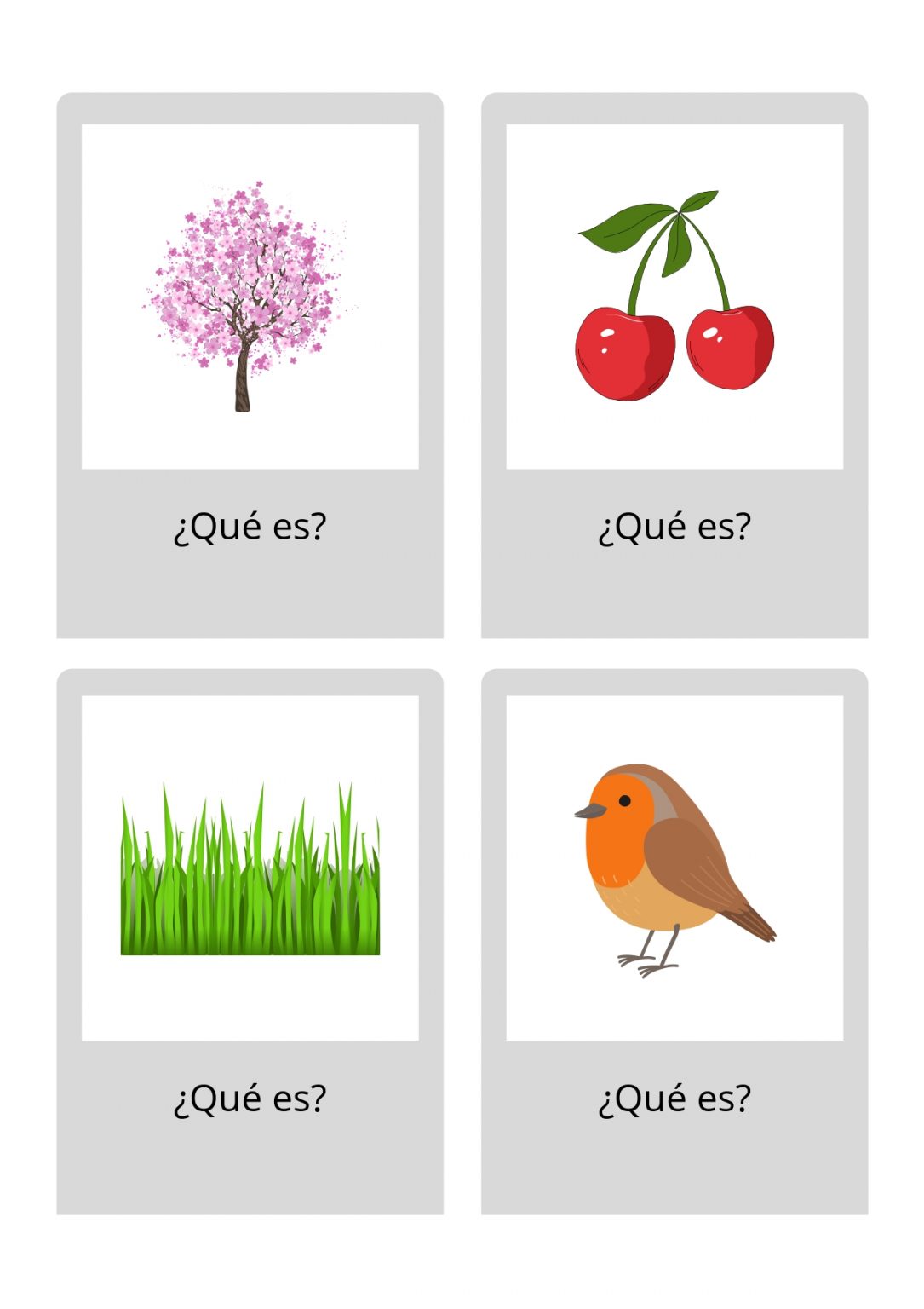 Tarjetas de estimulación lingüística con vocabulario de la primavera ...