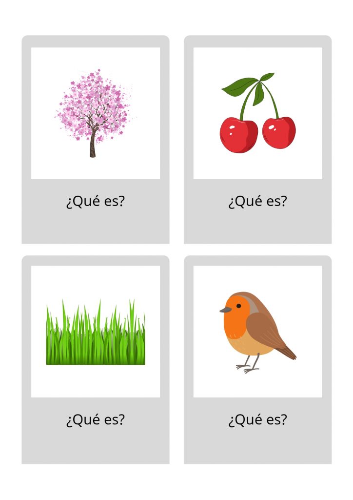 Tarjetas de estimulación lingüística con vocabulario de la primavera ...