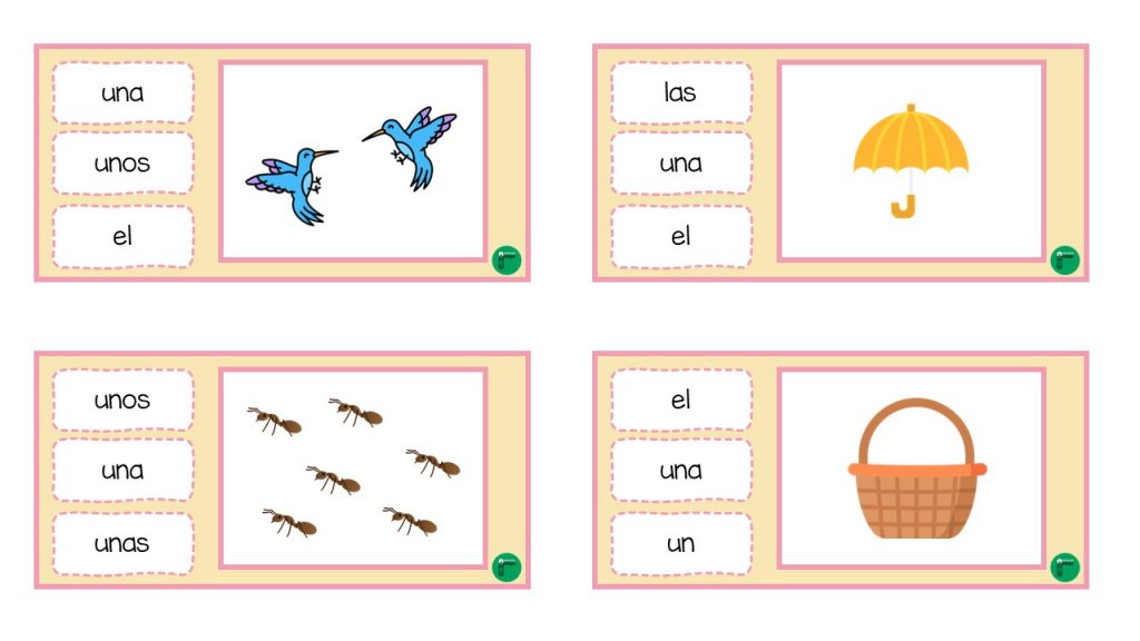Tarjetitas para trabajar la concordancia de género y número entre ...