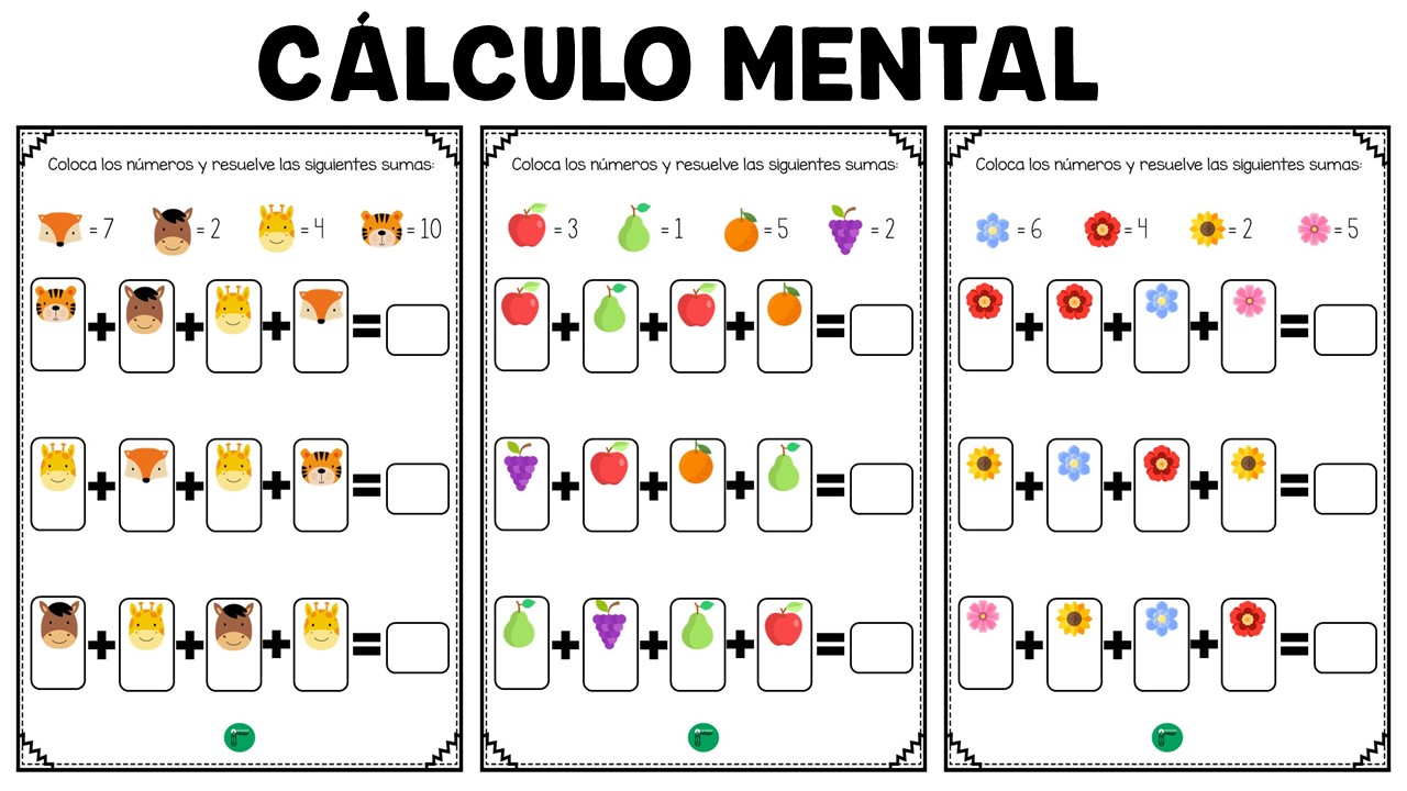 Cálculo Mental De Sumas Sencillas Orientacion Andujar