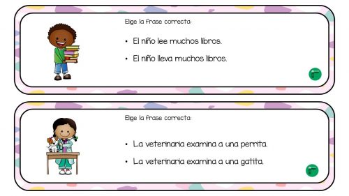 Nuevas tarjetitas para trabajar la comprensión lectora de frases cortas ...