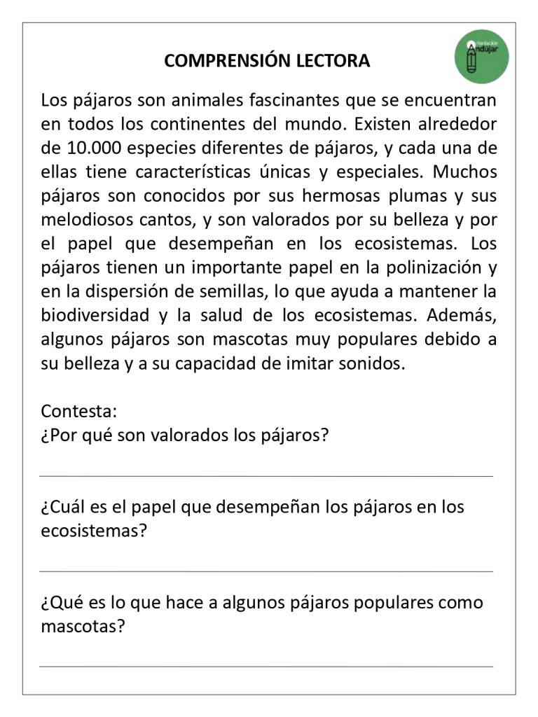 Textos de comprensión lectora - Orientacion Andujar