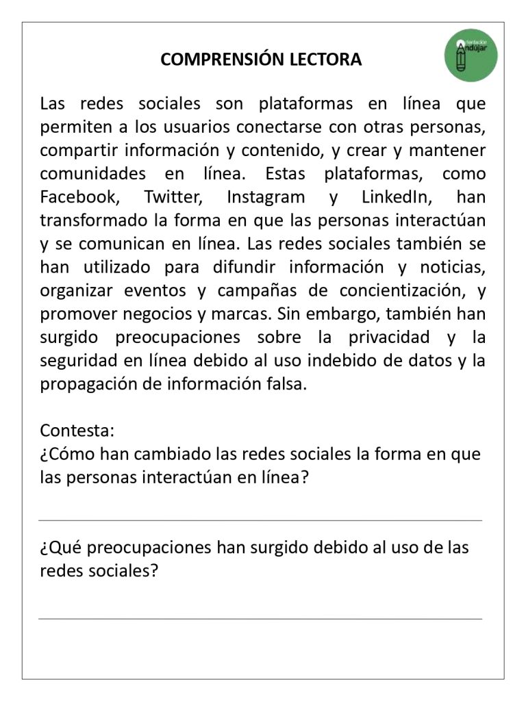 Textos de comprensión lectora - Orientacion Andujar