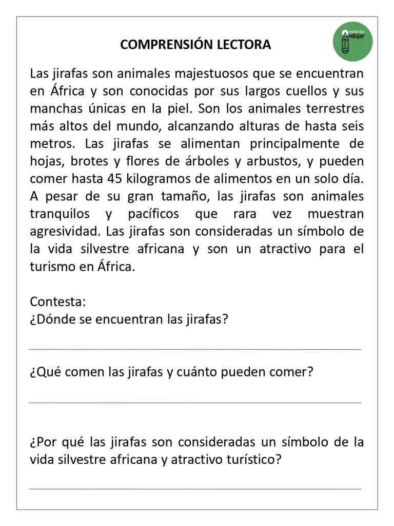 Textos de comprensión lectora - Orientacion Andujar