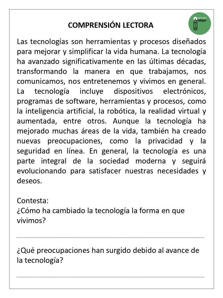 Textos de comprensión lectora - Orientacion Andujar