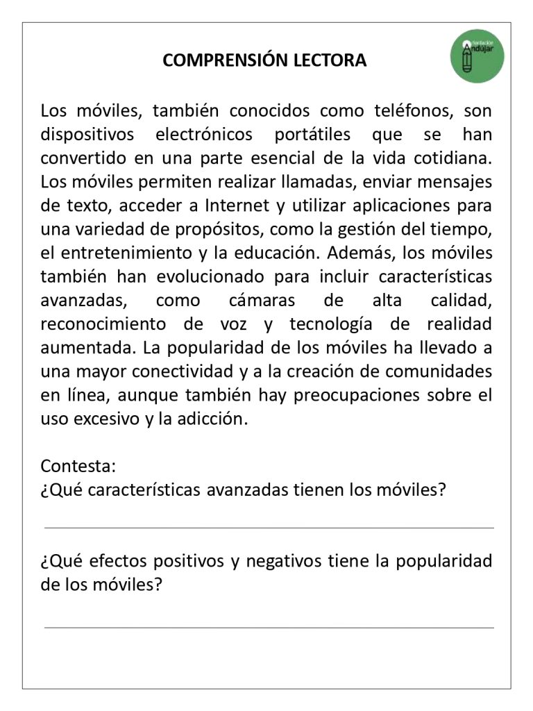 Textos de comprensión lectora - Orientacion Andujar