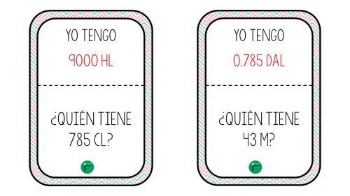 Juego "¿Quién tiene? Yo tengo..." para aprender las unidades de medidas ...