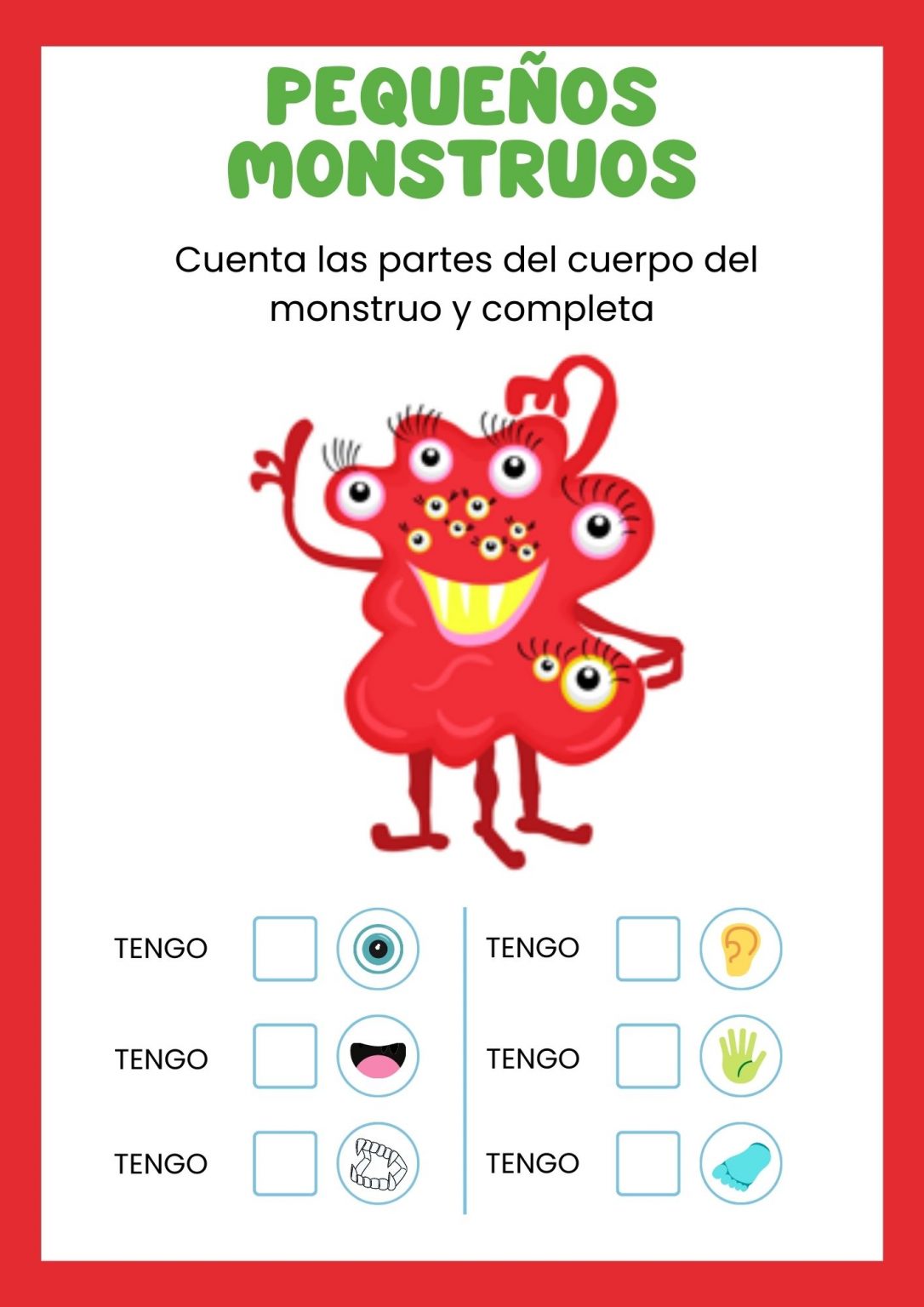 CUADERNILLO CONTAMOS LAS PARTES DEL CUERPO MIS QUERIDOS MONSTRUOS ...