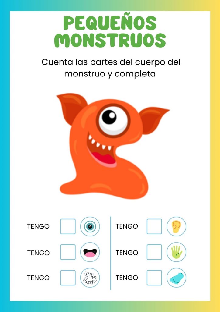 CUADERNILLO CONTAMOS LAS PARTES DEL CUERPO MIS QUERIDOS MONSTRUOS ...