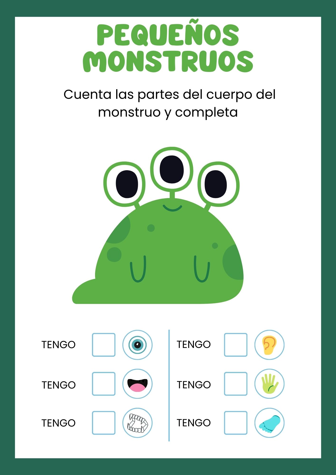CUADERNILLO CONTAMOS LAS PARTES DEL CUERPO MIS QUERIDOS MONSTRUOS (6) CUADERNILLO CONTAMOS LAS PARTES DEL CUERPO MIS QUERIDOS MONSTRUOS (6)