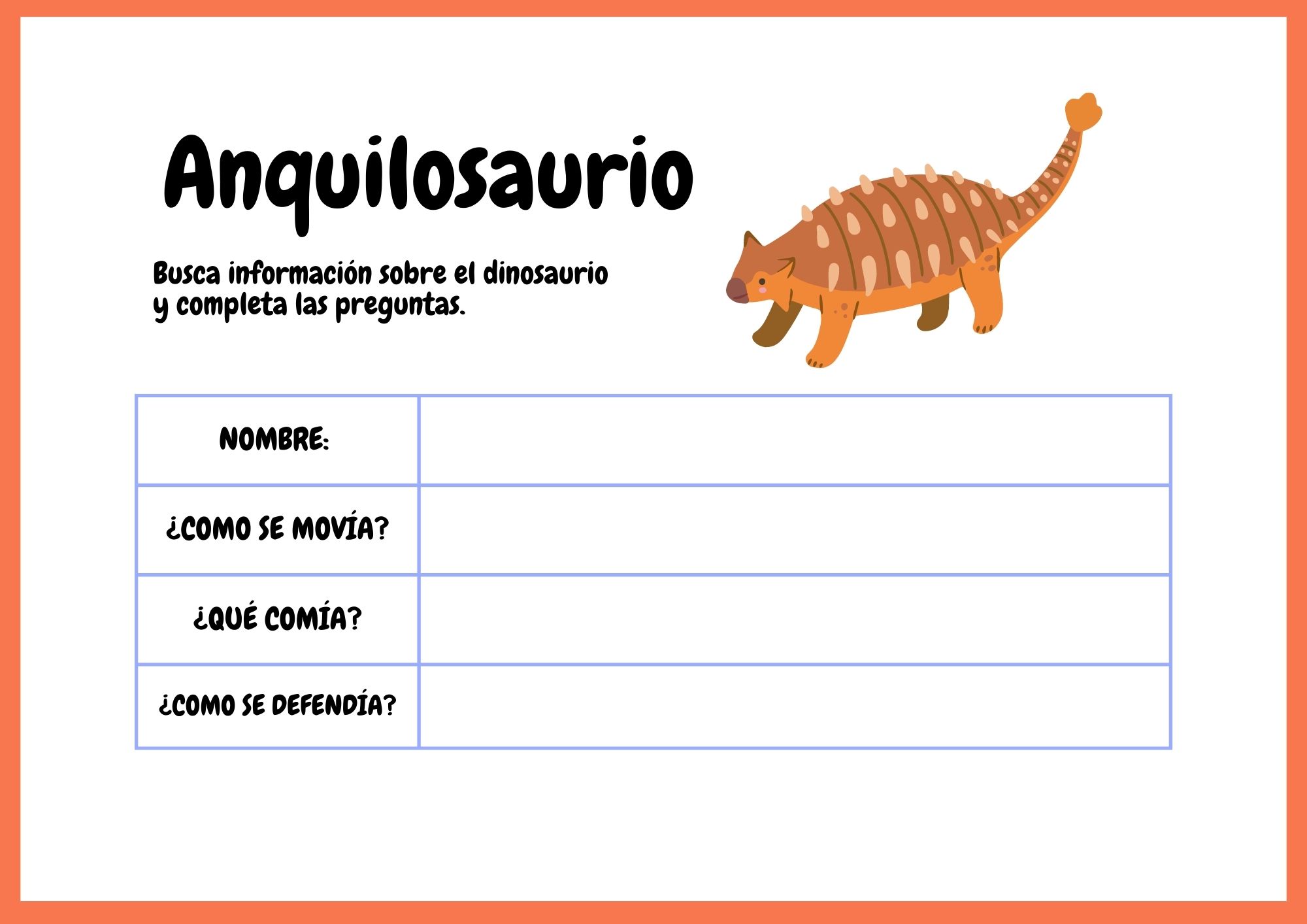 Cuadernillo de investigación sobre los dinosaurios - Orientacion Andujar