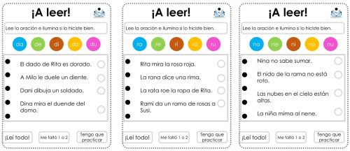 Bonitas tarjetas para evaluar lectura - Orientacion Andujar