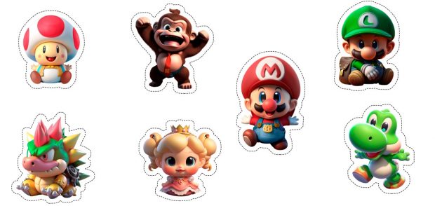 Personajes principales de #MarioBros bebés para recortar - Orientacion ...