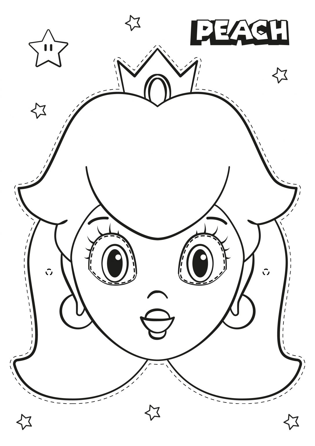 4 MASCARAS DE MARIO LUIGI YOSI Y PEACH COLOREAR Y RECORTAR - Orientacion Andujar