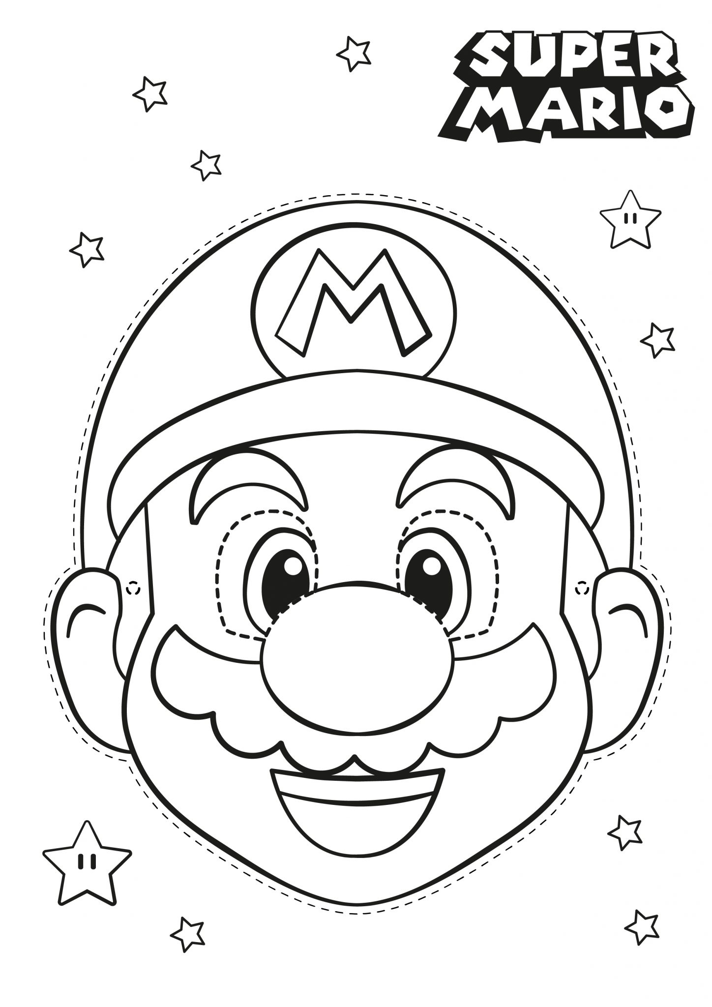 Máscaras para colorear de los principales personajes de Super Mario ...
