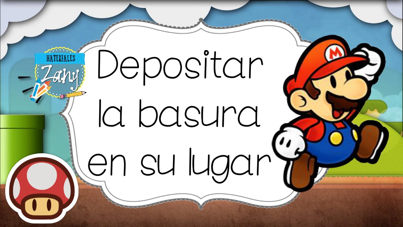 Tarjetas de normas de clase de Mario Bros - Orientacion Andujar